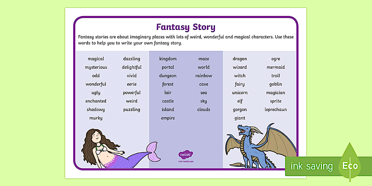 Fantasy Story Vocabulary Mat - ESL Fantasy Vocabulary
