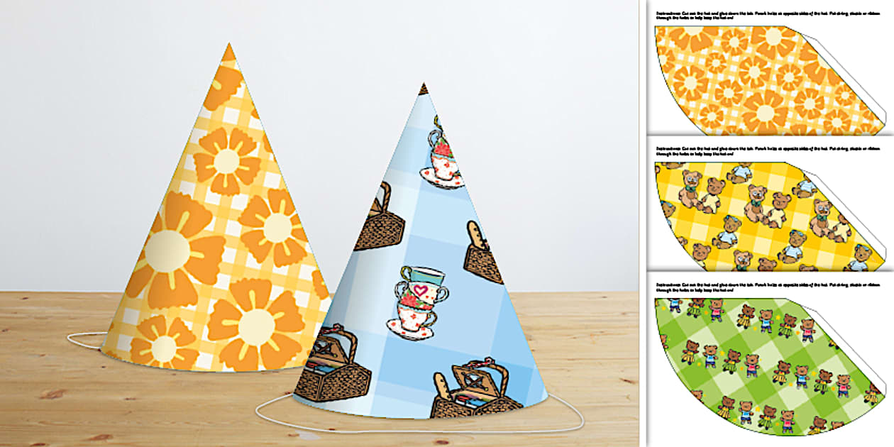 Printable Teddy Bear Picnic Party Hats | Party Resources