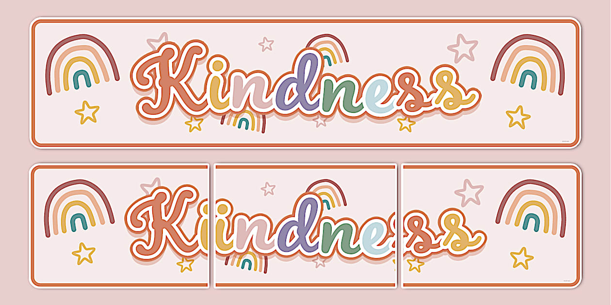 Muted Rainbow-Themed Kindness Display Banner (teacher made)
