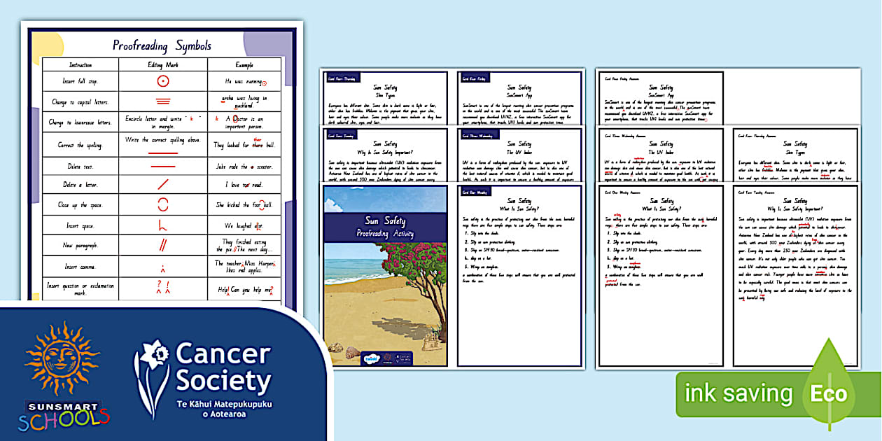 SunSmart Schools: Proofreading Activity