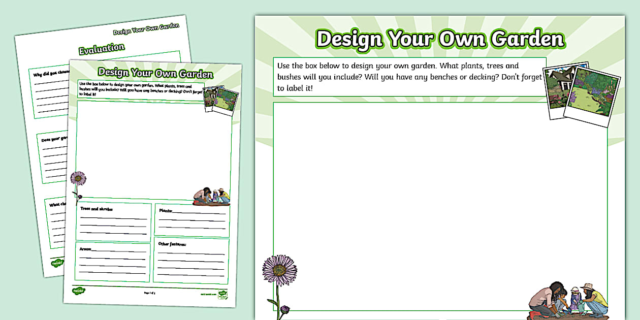 Design Your Own Garden Activity Sheet (teacher made)