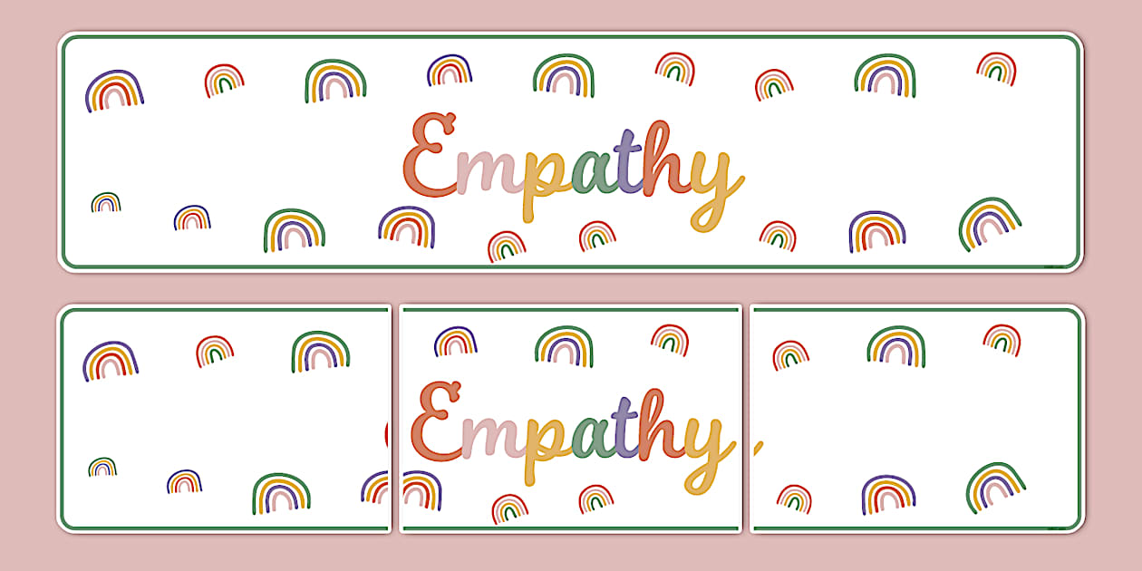 Muted Rainbow Themed Empathy Display Banner (teacher made)