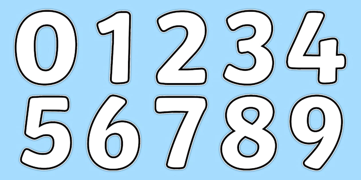 👉 Printable Outline Bubble Numbers 0–9 | One Page | Twinkl