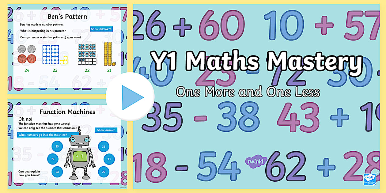 Year 1 One More and One Less Maths Mastery PowerPoint