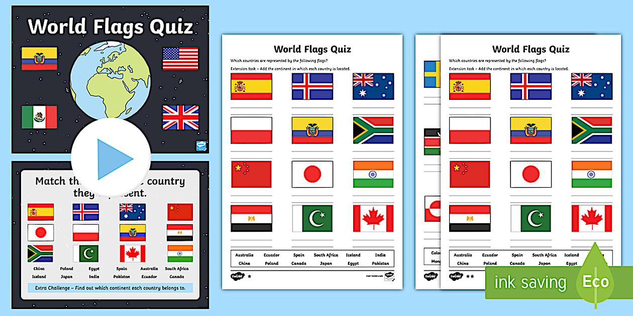World Flags Quiz Pack - HASS (teacher made) - Twinkl