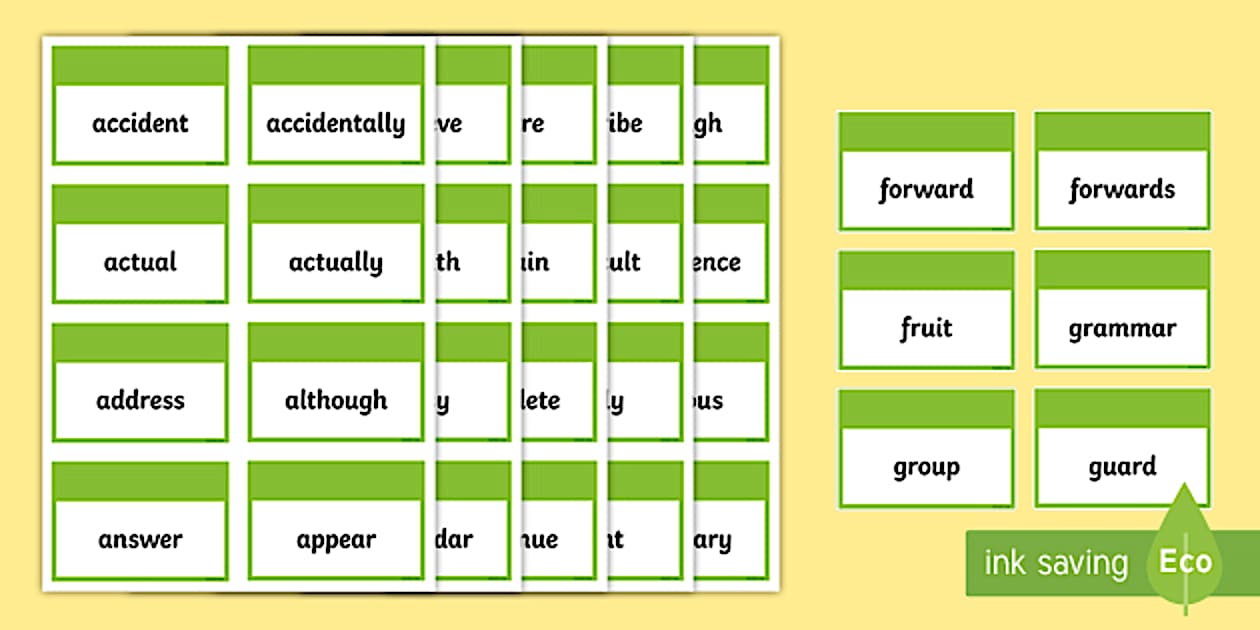 Year 3 and 4 Common Exception Words Flashcards - Twinkl