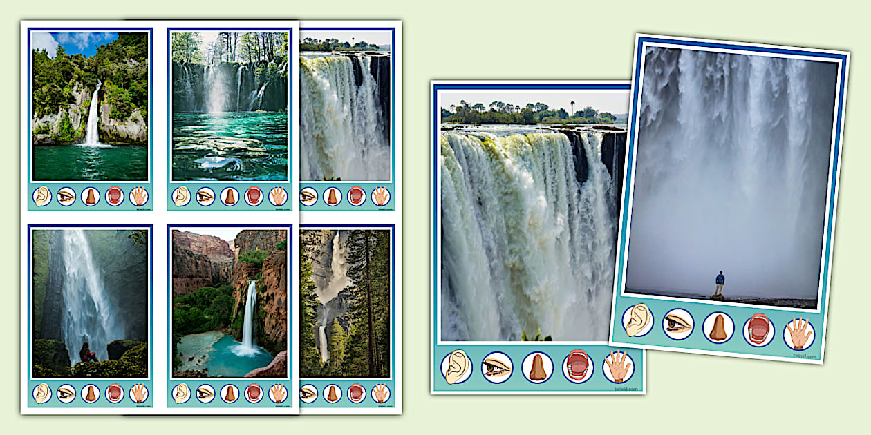 Waterfall Story Setting Photo Prompt Cards - Twinkl