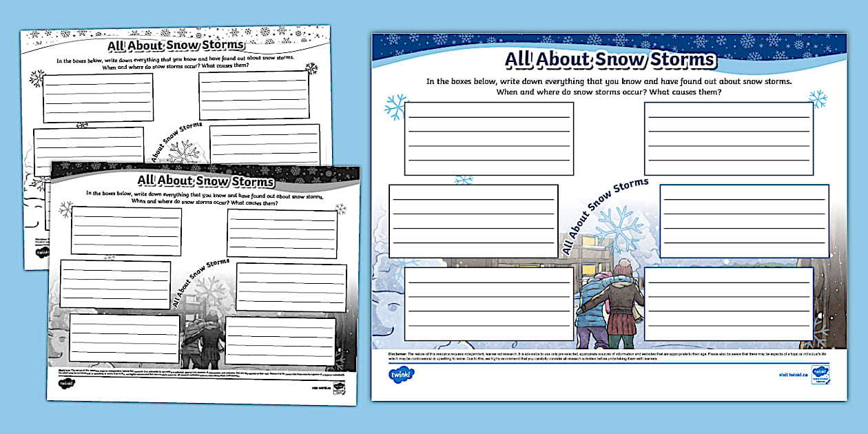 All About Snow Storms Mind Map (teacher made) - Twinkl