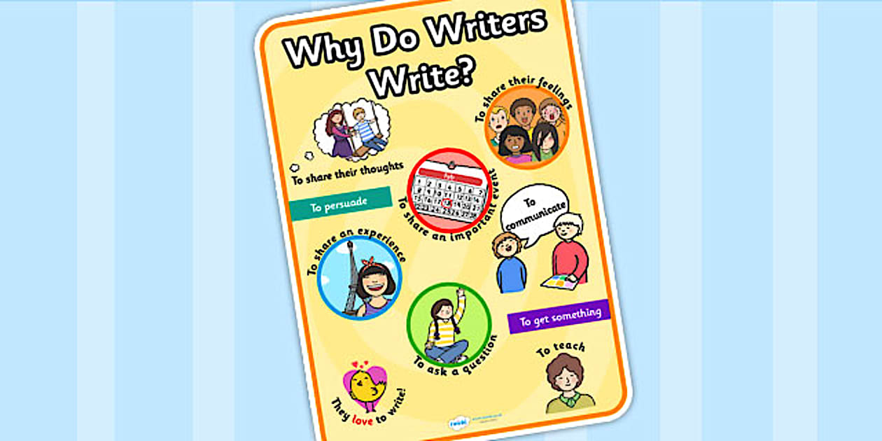 Why Writers Write Display A4 Poster (teacher made) - Twinkl