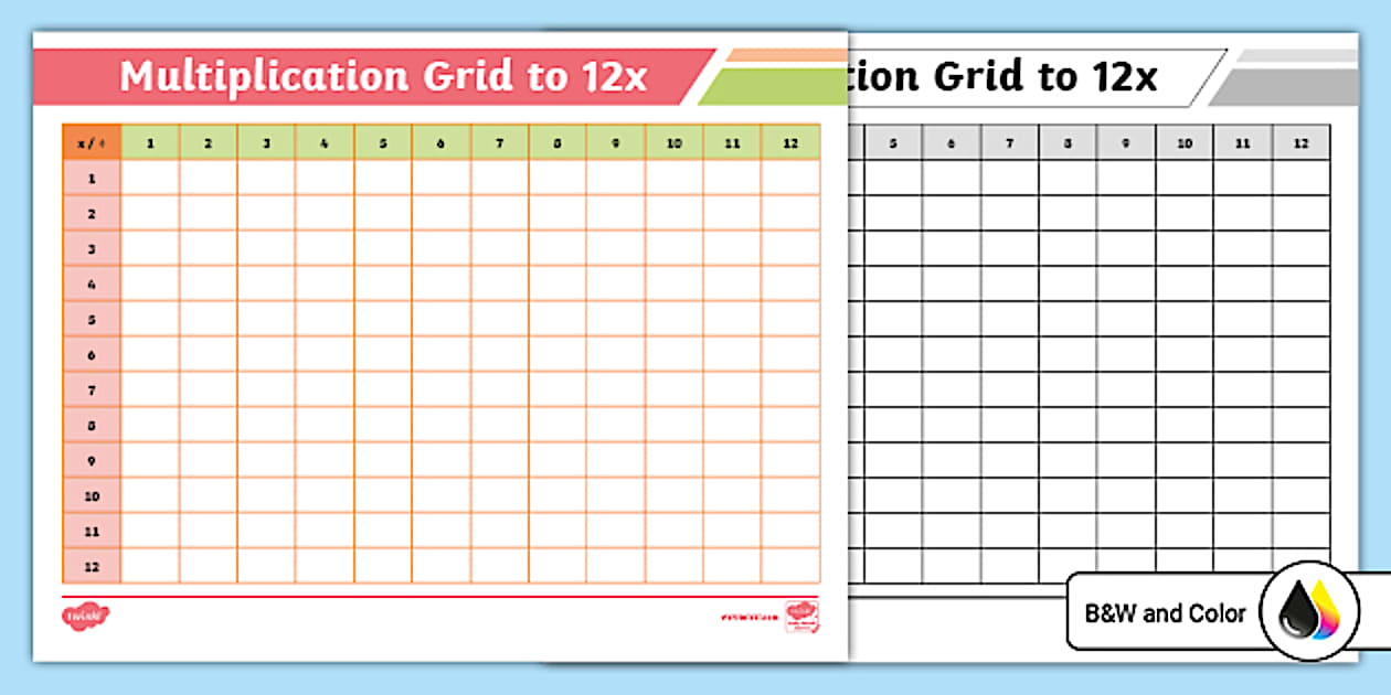 Multiplication Grid Blank Template for Kids | Twinkl USA