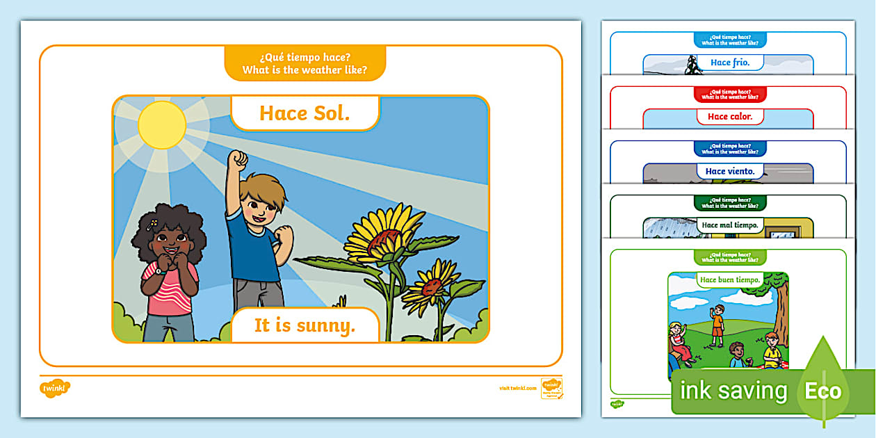 Spanish Weather Display Cards (teacher made) - Twinkl
