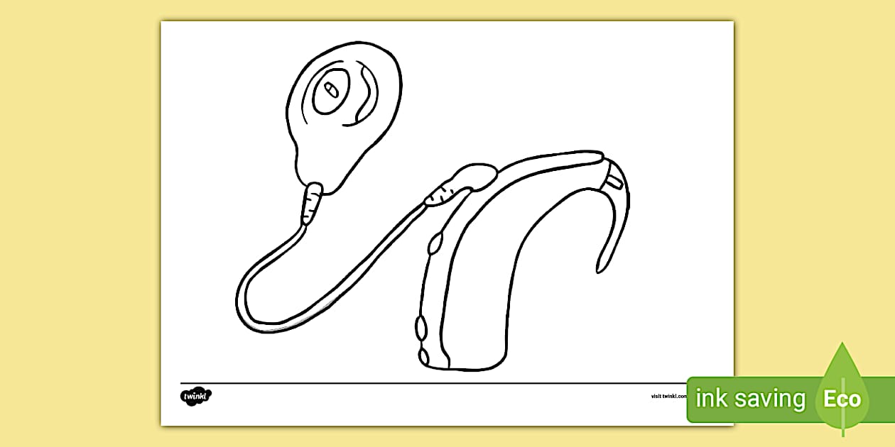 Cochlear Implant Colouring Page (teacher made) - Twinkl