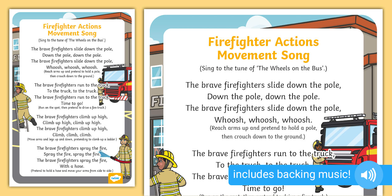 Firefighter Actions Movement Song | Twinkl (teacher made)