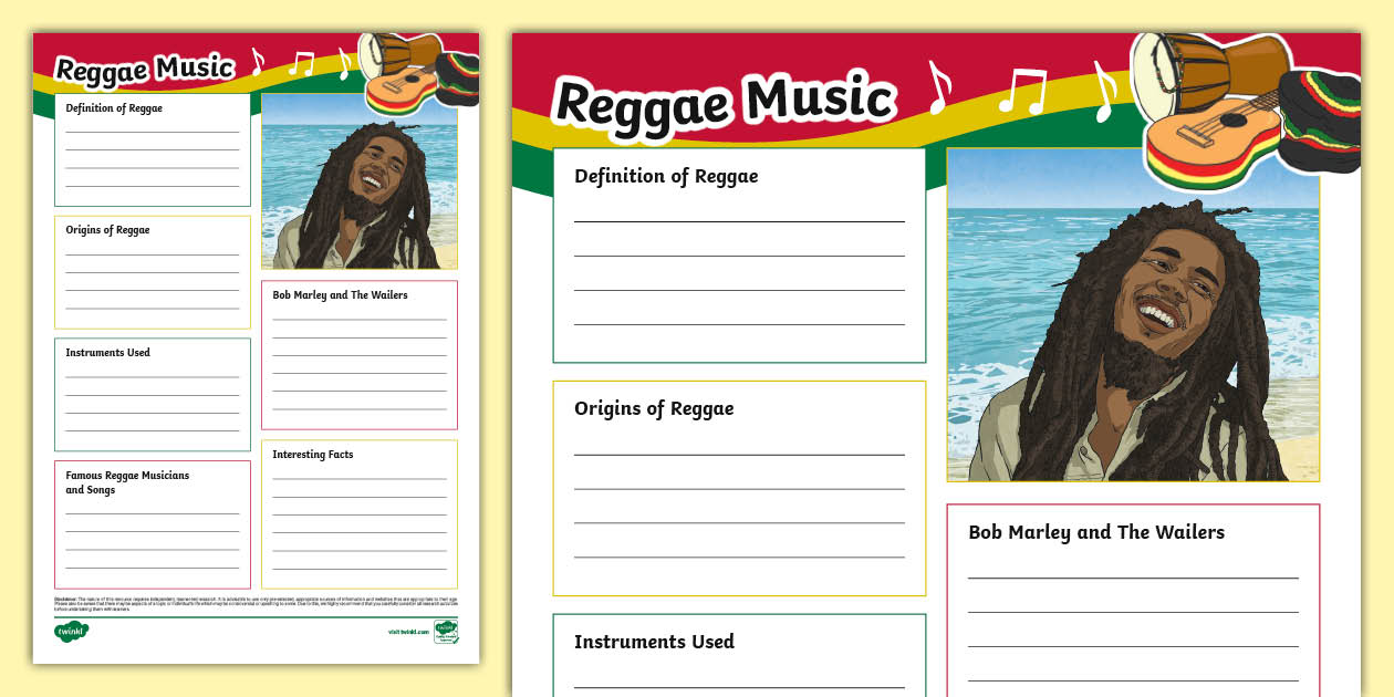 👉 Reggae Music Fact File Template - Twinkl Music - Twinkl