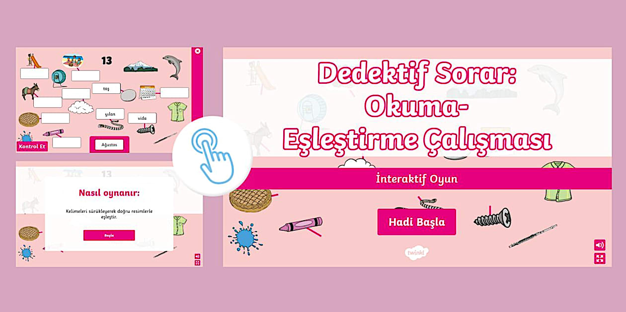 Dedektif Sorar Okuma-Eşleştirme Çalışması | İnteraktif Oyun