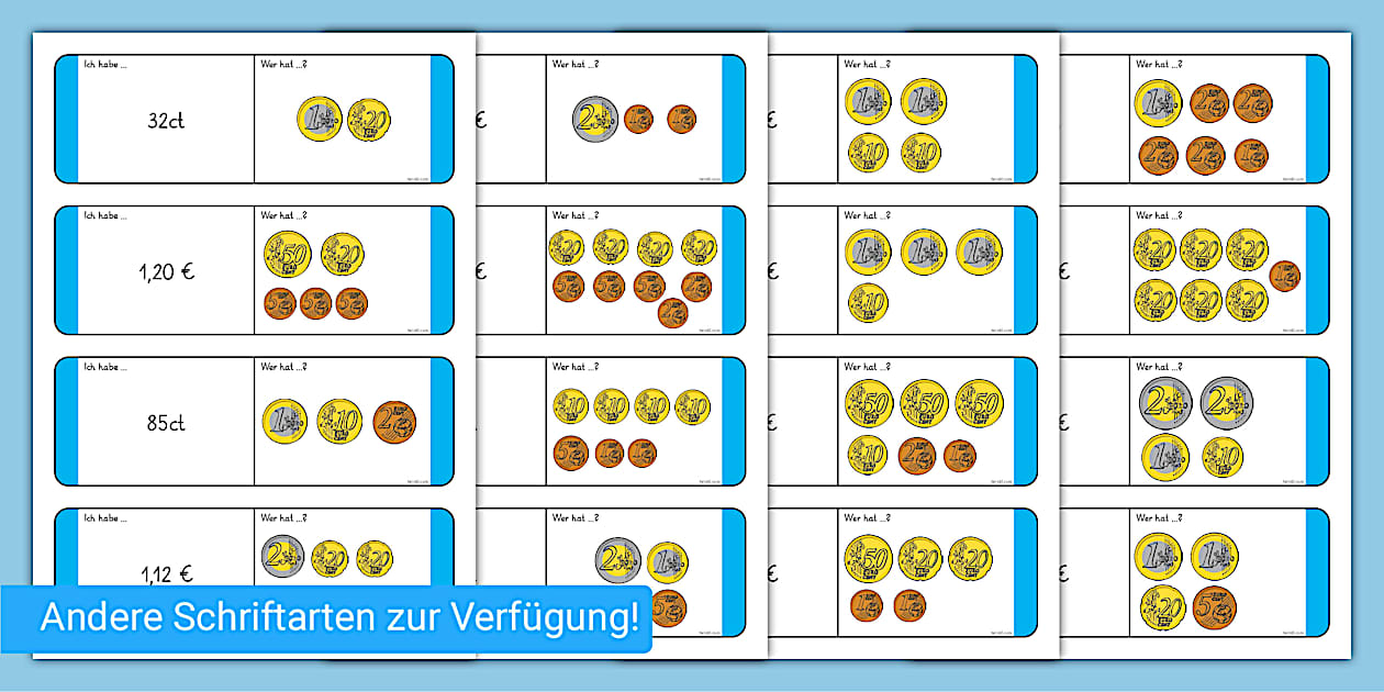 Euro-Karten - Spiel (teacher made) - Twinkl