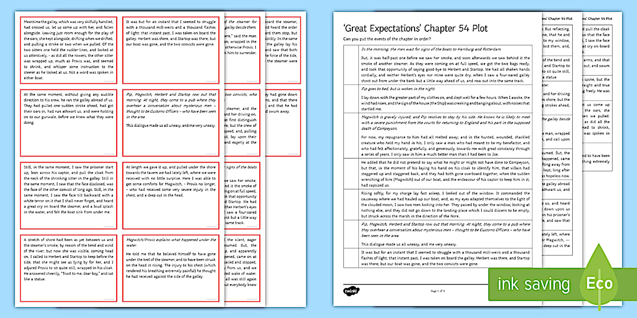 Great Expectations Chapter 54 Plot Cards (teacher made)