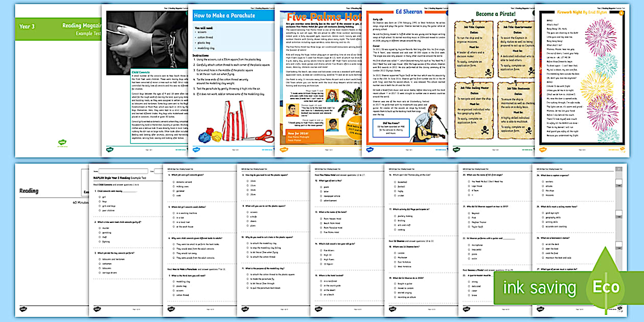 NAPLAN Style Reading Comprehension Test PDF - Year 3-4