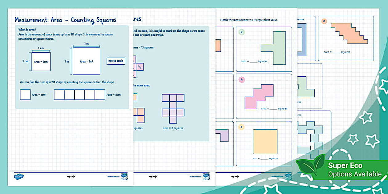Measurement: Area – Counting Squares (Ages 8 - 9) - Twinkl