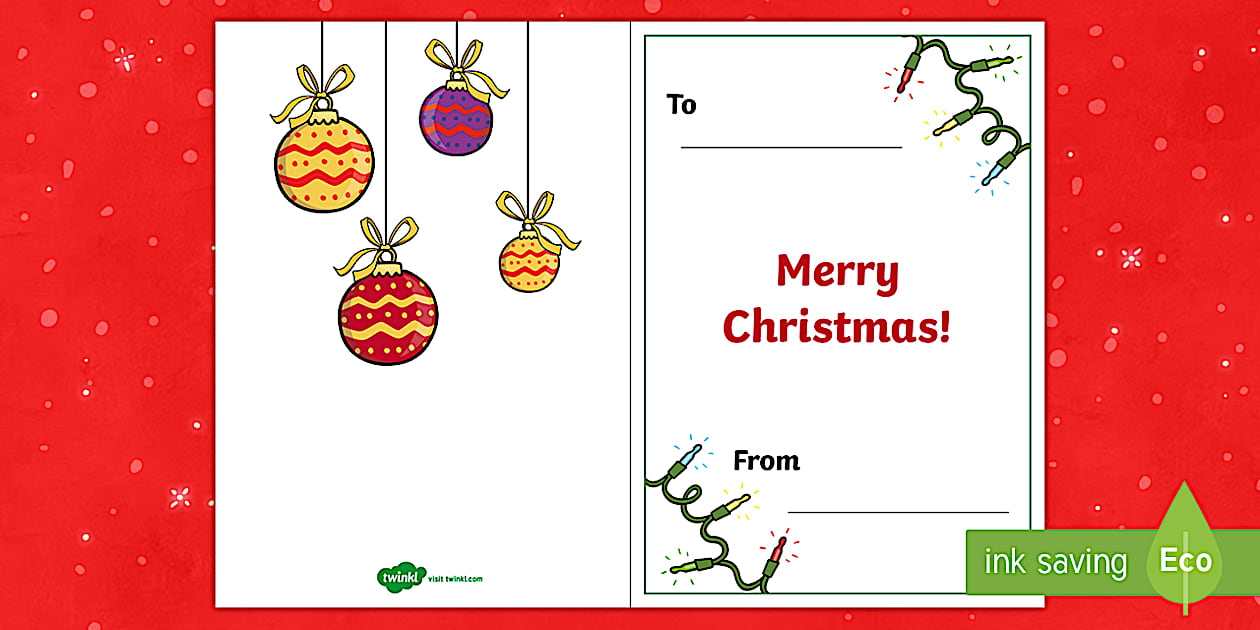 Christmas Card Inserts KS1 (teacher made) - Twinkl