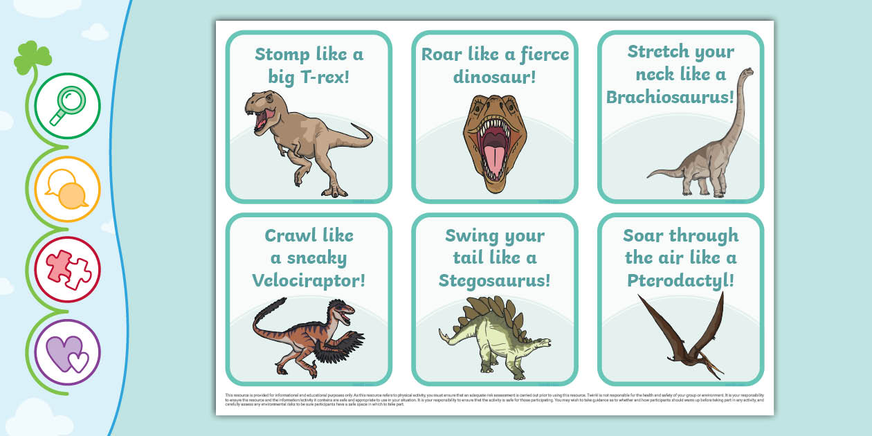 Dinosaur Action Cards (teacher made) - Twinkl