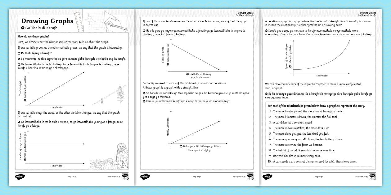Drawing Graphs Sepedi (Teacher-Made) - Twinkl