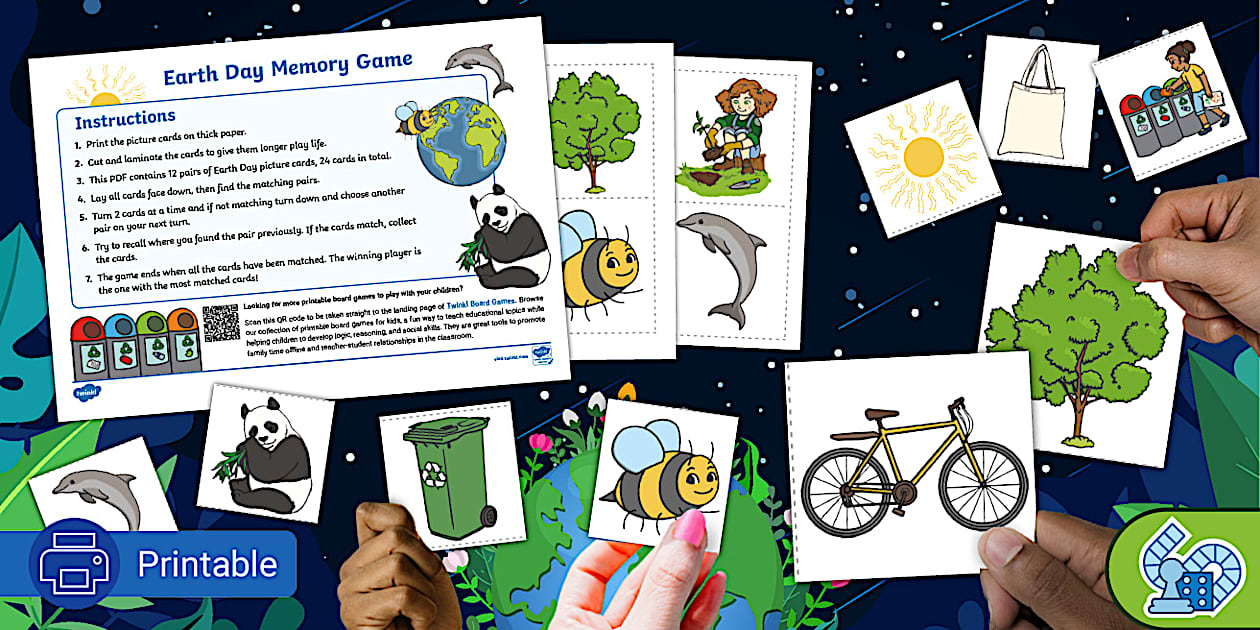 Earth Day Memory Game for EYFS Earth Day Activities - Twinkl
