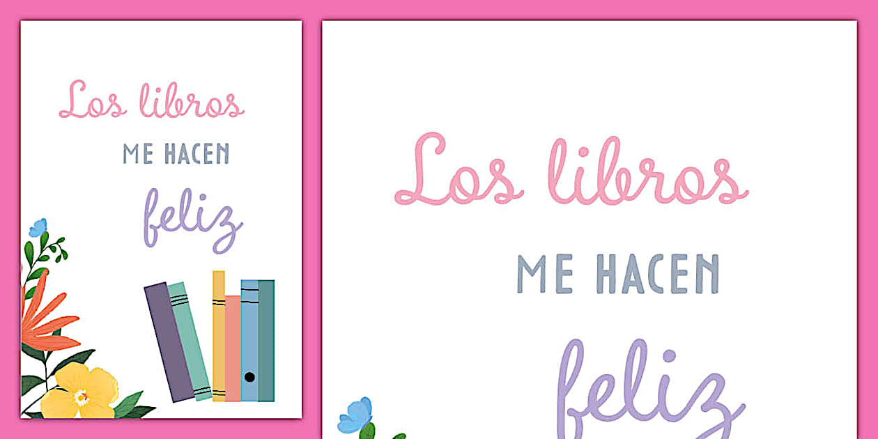 Póster: Los libros me hacen feliz - Twinkl Art Gallery