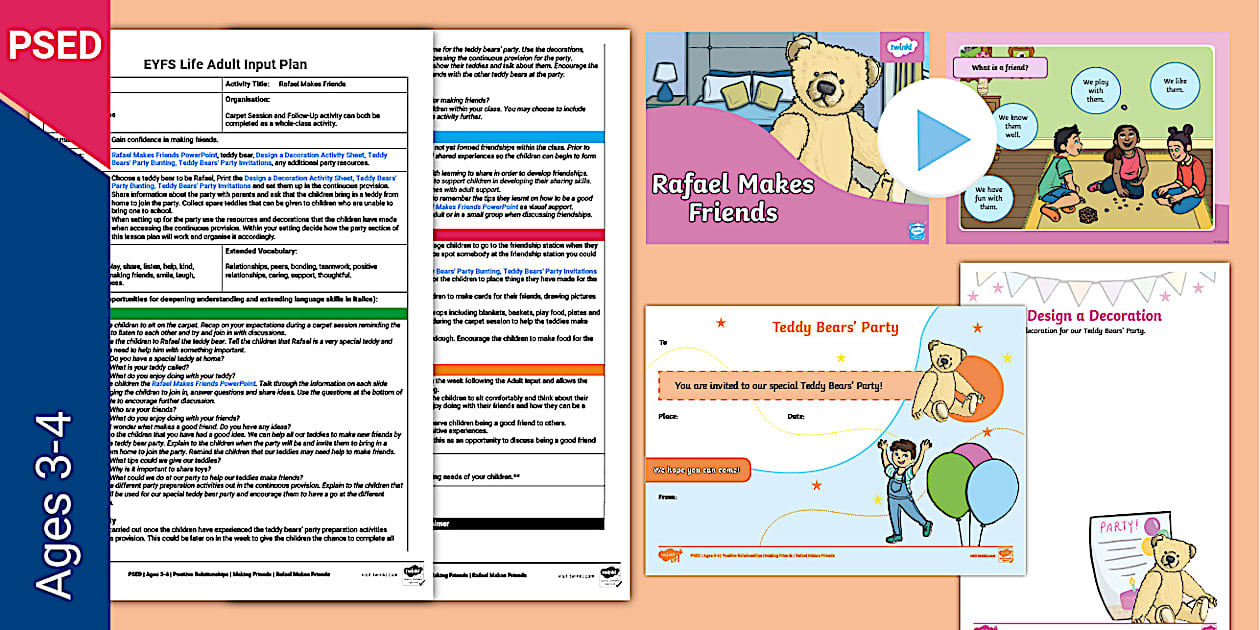 EYFS Rafael Makes Friends Adult Input Plan and Resource Pack