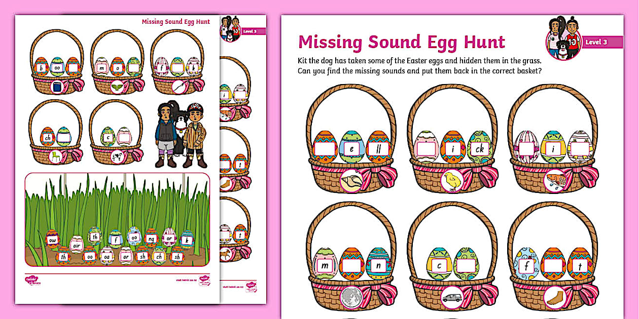 Easter Phonics Level 3 Missing Sound Egg Hunt (teacher made)