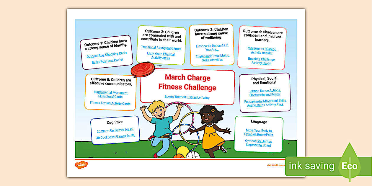 March Charge Fitness Challenge Topic Planner - Twinkl