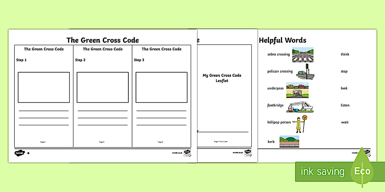 The Green Cross Code Writing Worksheet / Worksheet - Twinkl