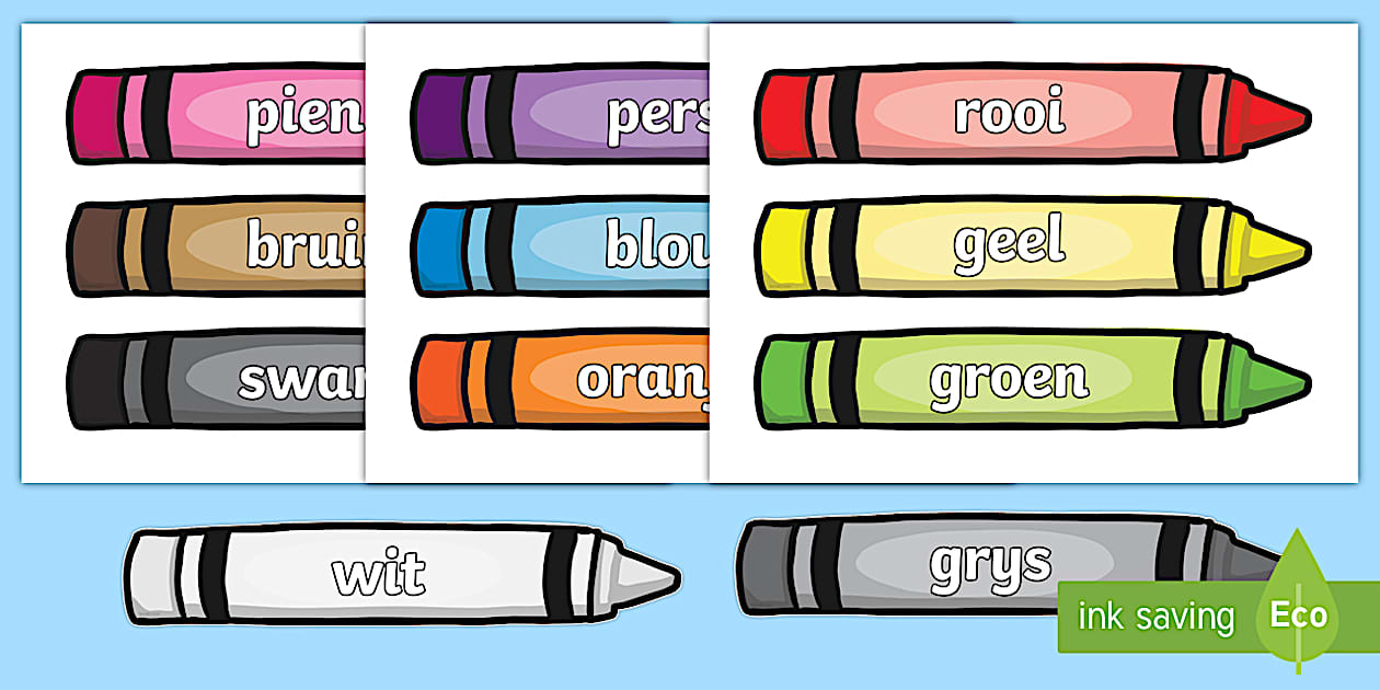 Afrikaans Kleur woorde Op Waskryte (teacher made) - Twinkl