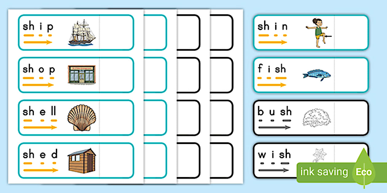 -sh Digraphs Read and Reveal Worksheet - Twinkl