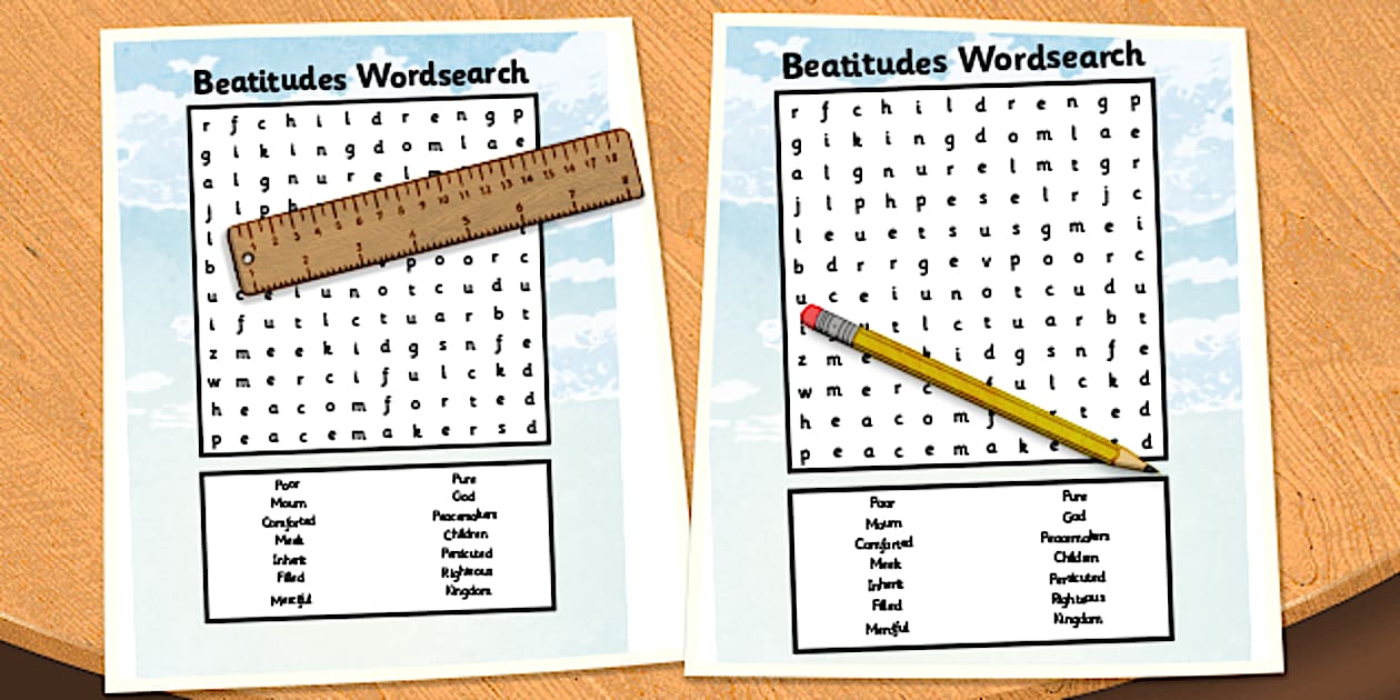 The Beatitudes Wordsearch (teacher made) - Twinkl