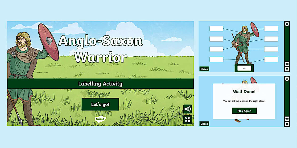 Anglo-Saxon Warrior Interactive Labelling Activity - Twinkl
