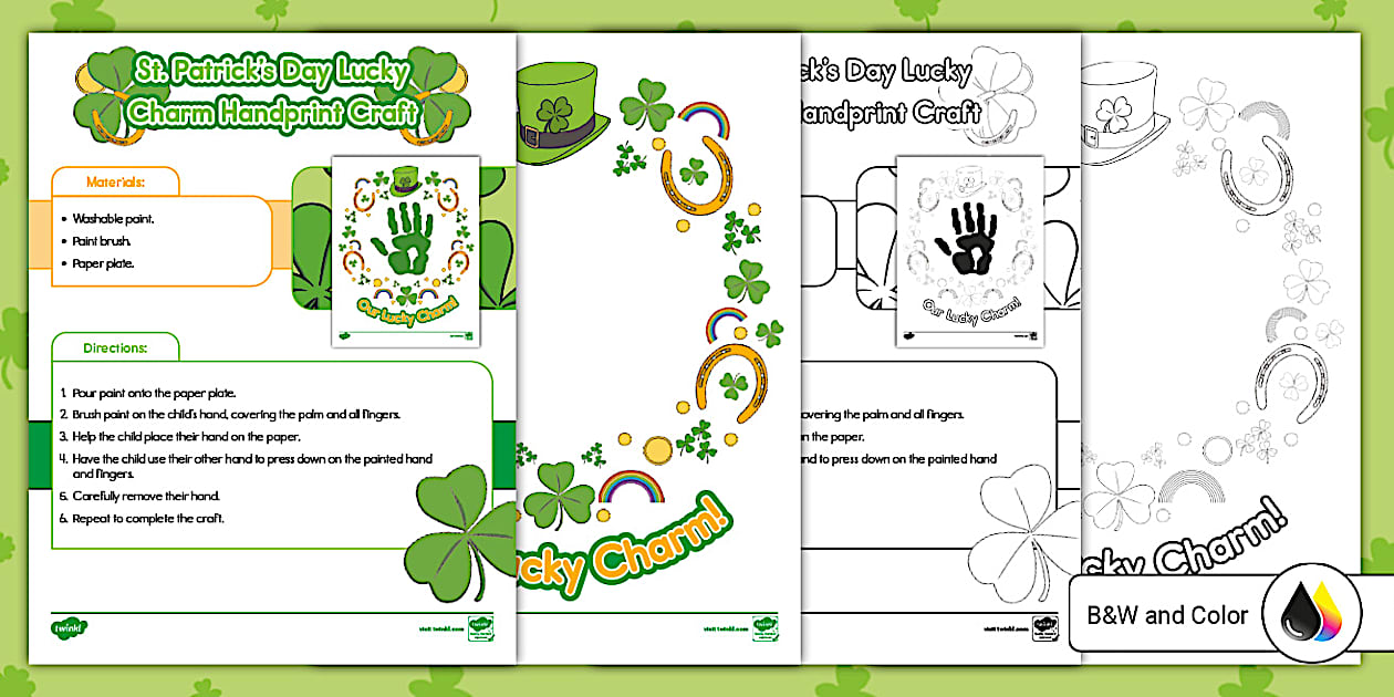 St. Patrick’s Day Lucky Charm Handprint Craft - Twinkl
