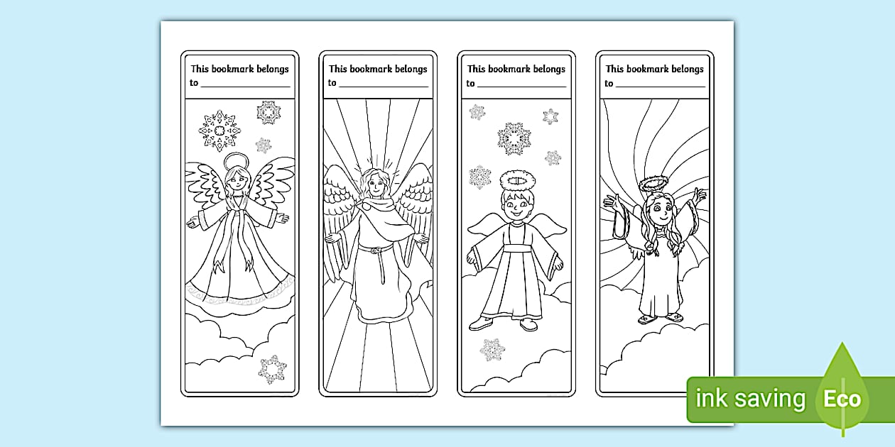 Angel Colouring Bookmarks (Teacher-Made) - Twinkl