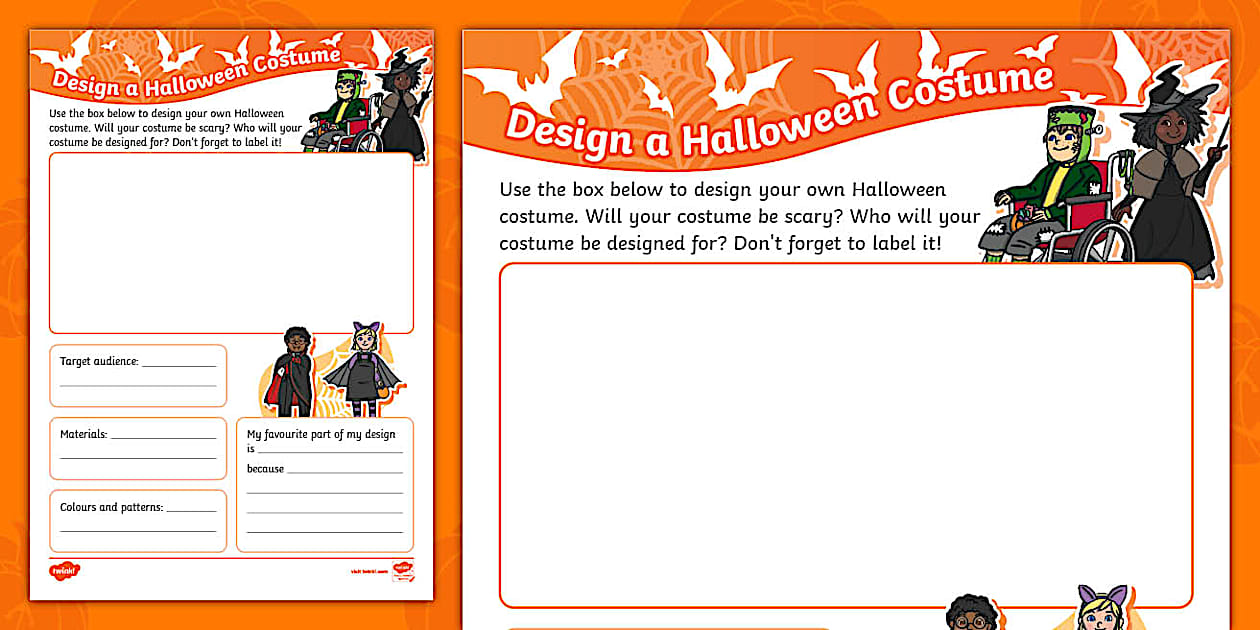 Design a Halloween Costume Worksheet (teacher made) - Twinkl