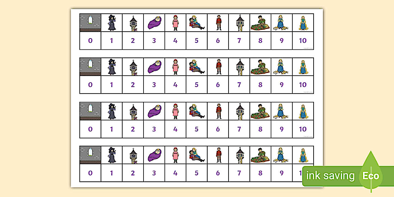 Rapunzel Number Track 0-10 (teacher made) - Twinkl