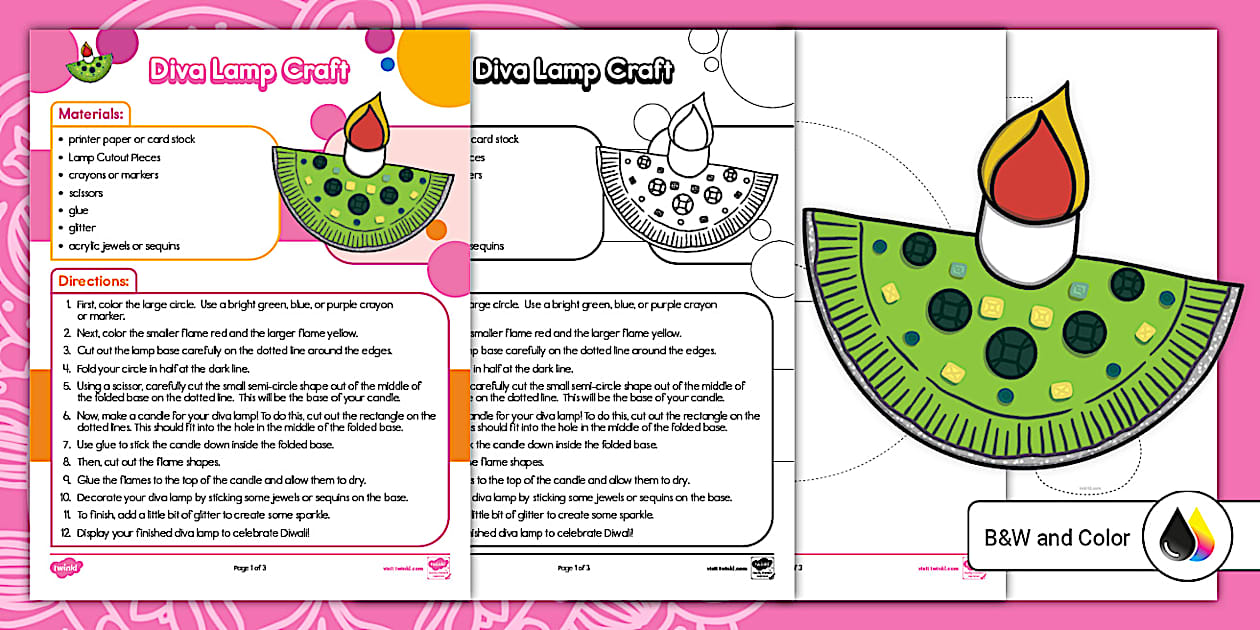 Diva Lamp Craft (teacher made) - Twinkl