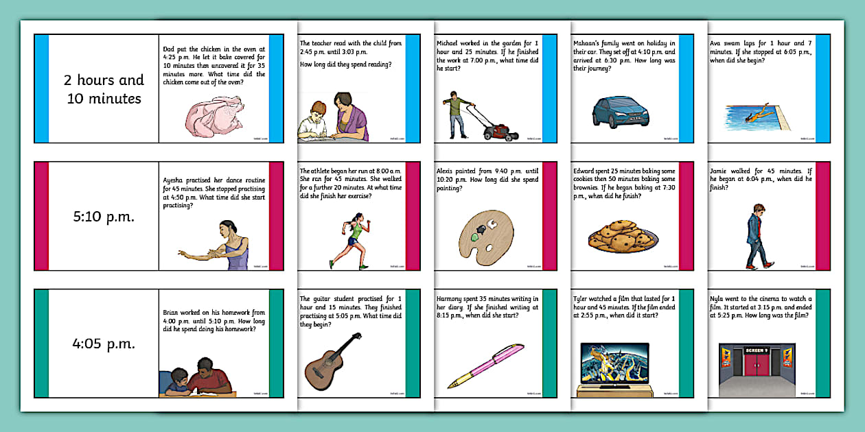 👉 Time Word Problem Loop Cards - Twinkl - KS2 - Twinkl