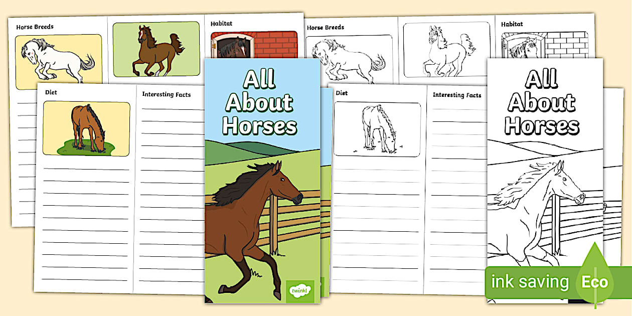 All About Horses Leaflet Template (teacher made) - Twinkl