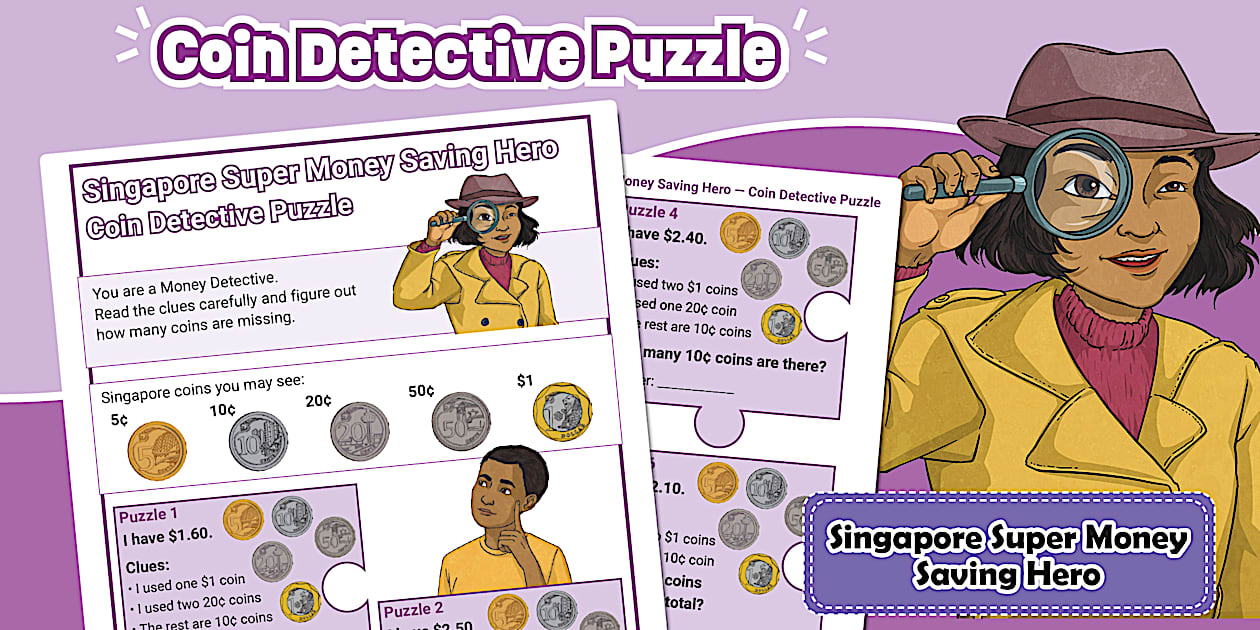 Singapore Coin Detective Puzzle – Money Saving Hero Activity
