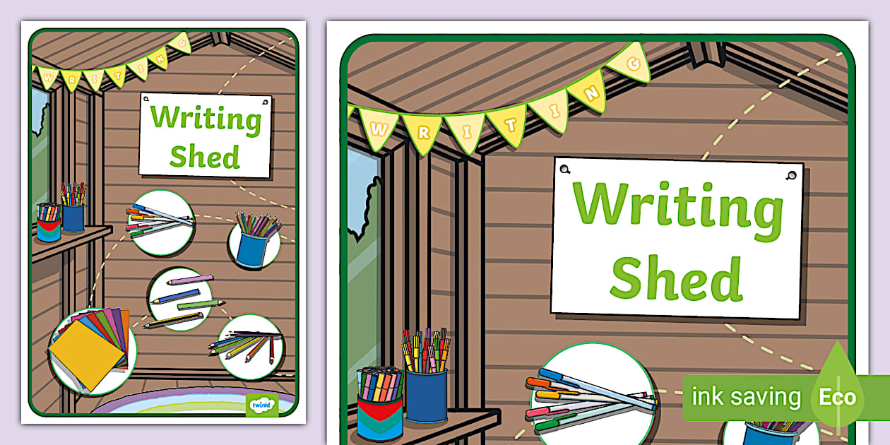 Writing Shed Display Poster (teacher made) - Twinkl