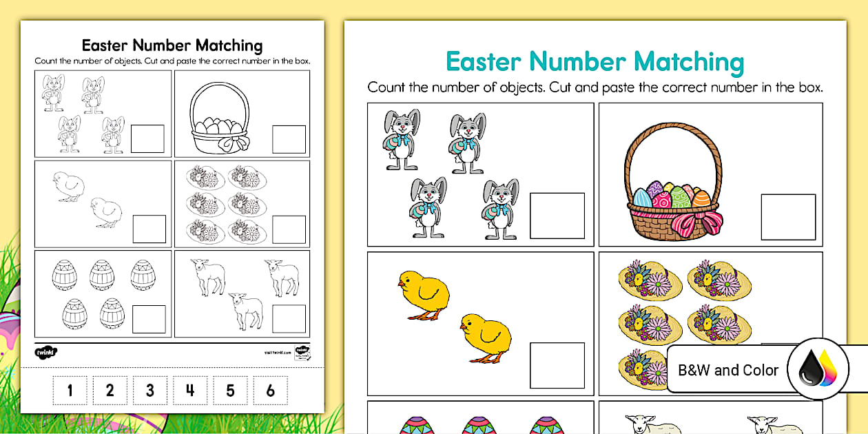 Easter Matching Worksheet | PreK Math Resource | Twinkl USA