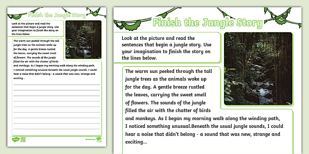 Finish the Jungle Story Writing Template