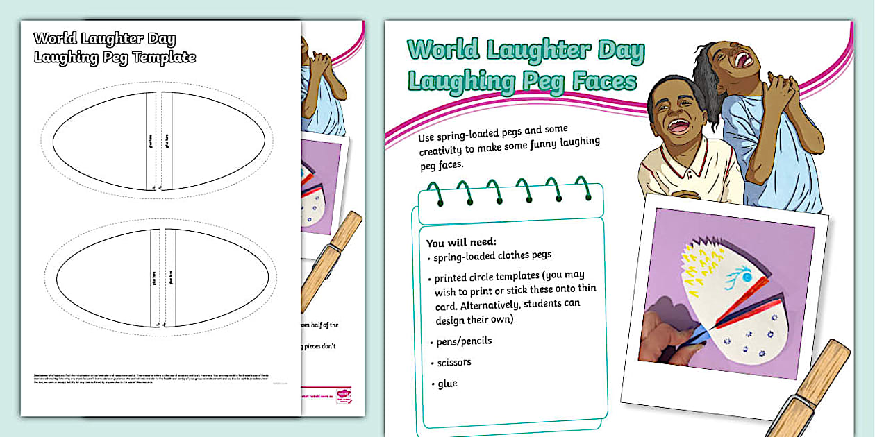 World Laughter Day Laughing Peg Faces (Teacher-Made)