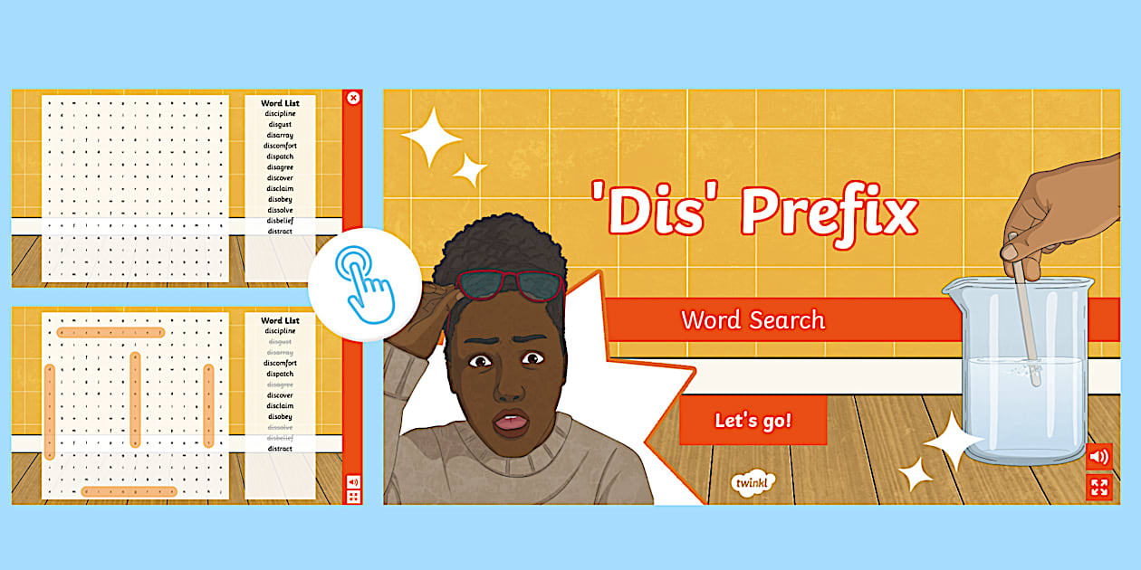 'Dis' Prefix Interactive Word Search (teacher made) - Twinkl
