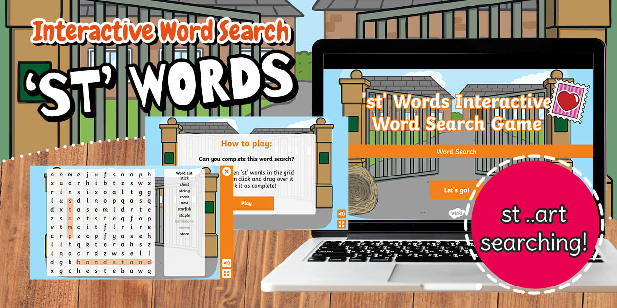 'st' Words Interactive Word Search